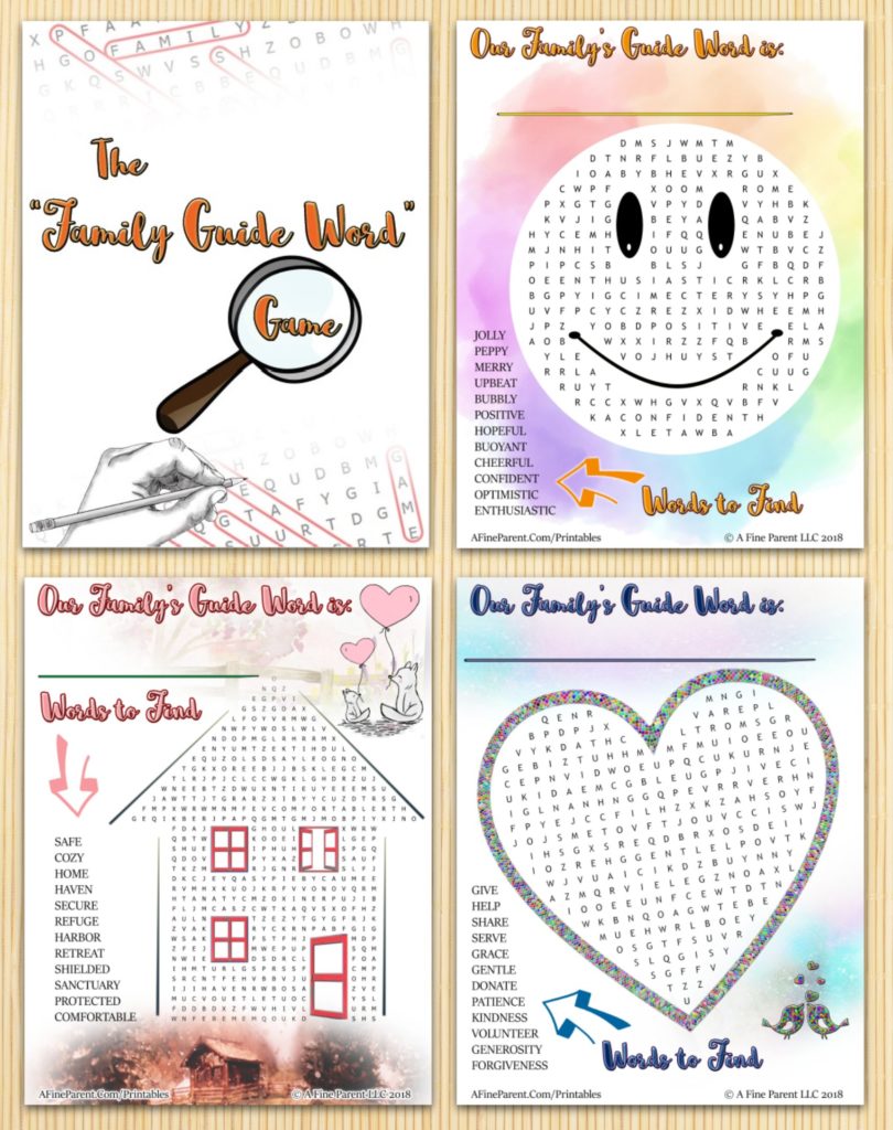 “Family Guide Word” Word Search Game - A Fine Parent