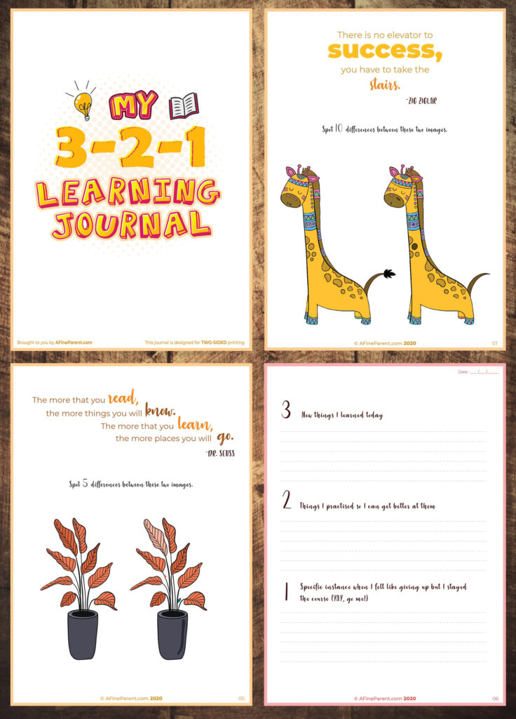 3-2-1 Learning Journal - A Fine Parent